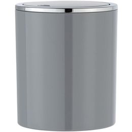 Wenko - Schwingdeckeleimer Inca Grey, hochwertiger Kunststoff, 2 Liter, Grau, Kunststoff (abs) grau chrom - grau