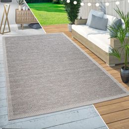 Paco Home - In- & Outdoor Teppich Balkon Terrasse Küchenteppich Modern Wellen Muster Beige 60x100 cm