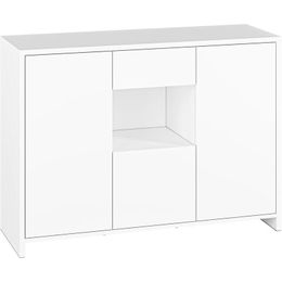 Lomadox Sideboard für Büro, Wohnzimmer oder Kinderzimmer KADEN-131 in weiß, b/h/t: ca. 118/86/40 cm - weiß