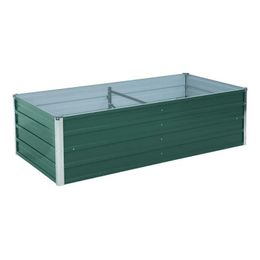 EstexoH&G Hochbeet Pflanzbeet Metall Gemüsebeet Pflanzkasten Stahl Beet Blumenbeet Garten RAL6005 (Moosgrün) / 160x80x45 cm