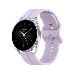 Wigento Smartwatch-Armband Für Xiaomi Watch 2 Pro hochwertiges Silikon Ersatz Armband Lila