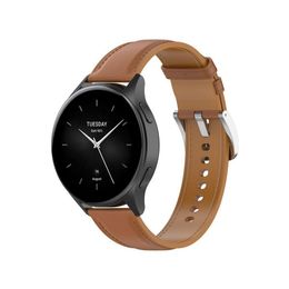 Wigento Smartwatch-Armband Für Xiaomi Watch 2 Pro hochwertiges Kunst-Leder Ersatz Armband Braun