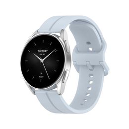 Wigento Smartwatch-Armband Für Xiaomi Watch 2 Pro hochwertiges Silikon Ersatz Armband Hellblau