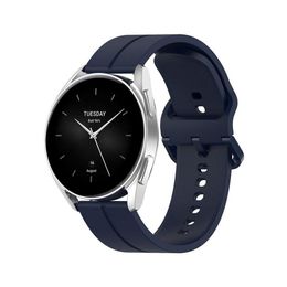 Wigento Smartwatch-Armband Für Xiaomi Watch 2 Pro hochwertiges Silikon Ersatz Armband Dunkelblau