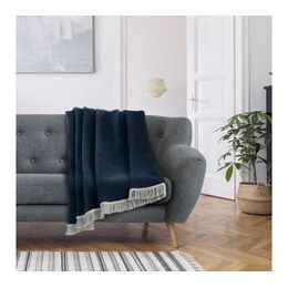 AMELIAHOME Wohndecke Decke Tagesdecke Baumwolle mit Fransen 150 x 200 cm Wohndecke