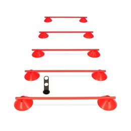 Superhund Agility-Hürde Mini-Hürden 5er Set mit Roten Markiermulden Stange 100 cm Farbe Rot
