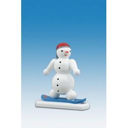 Sammelfigur Holzfigur Schneemann Snowboardfahrer Höhe 6