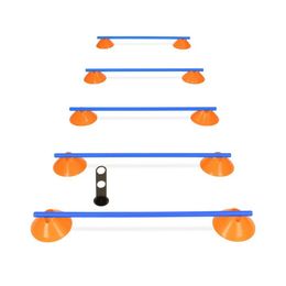 Superhund Agility-Hürde Mini-Hürden 5er Set mit Orange Markiermulden Stange 100 cm Farbe Blau