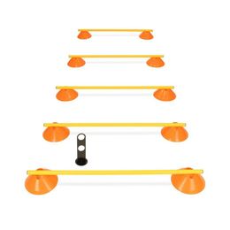 Superhund Agility-Hürde Mini-Hürden 5er Set mit Orange Markiermulden Stange 100 cm Farbe Gelb