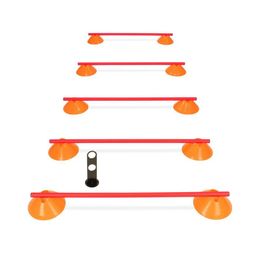 Superhund Agility-Hürde Mini-Hürden 5er Set mit Orange Markiermulden Stange 100 cm Farbe Rot