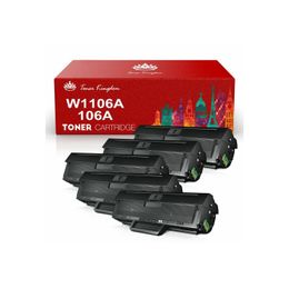 Toner Kingdom Tonerpatrone 1/5PK für HP W1106A 106A Toner schwarze
