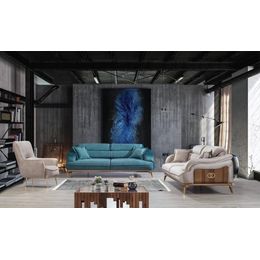 JVmoebel Wohnzimmer-Set Luxus 2x Sofa Dreisitzer Wohnzimmer Set Sessel Polster Einrichtung