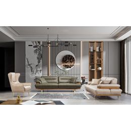 JVmoebel Wohnzimmer-Set Modern Designer Garnitur Wohnzimmer 2x Dreisitzer Sofa Sessel Polster