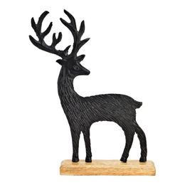 matches21 HOME & HOBBY matches21 HOME & HOBBY Dekofigur Schwarze Hirsch Figur Weihnachtsdeko Rentier 20x26 cm (1 St)