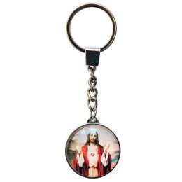 Saraswati Schlüsselanhänger Schlüsselanhänger "Jesus" Glas bunt 3cm