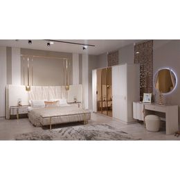 JVmoebel Schlafzimmer-Set Luxus Schlafzimmer Set Möbel Bett 2xNachttische Kleiderschrank Bank