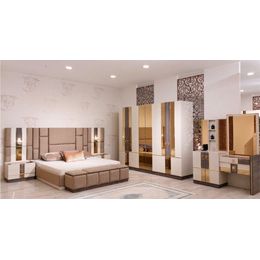 JVmoebel Schlafzimmer-Set Schlafzimmer Set Luxus Doppelbett 2x Nachttische Neu Kleiderschrank