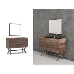 JVmoebel Kommode Luxus Kommode mit Spiegel Schlafzimmer Stil Modern Holzschrank Design (2 St.