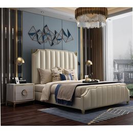 JVmoebel Schlafzimmer-Set Bett 2x Nachttisch 3 tlg. Schlafzimmer Set Design Modern Luxus
