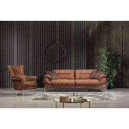 JVmoebel Wohnzimmer-Set Modern Sofagarnitur Sofa Couch Dreisitzer Luxus Sessel Einrichtung