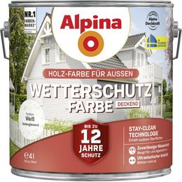 Alpina Holzschutzlasur Alpina Wetterschutzfarbe deckend 4 L weiß