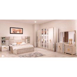 JVmoebel Schlafzimmer-Set Schlafzimmer Set Modern Doppelbett 2x Nachttische Luxus Kleiderschrank