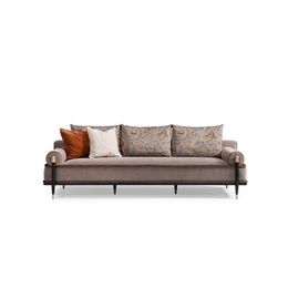 JVmoebel 3-Sitzer Dreisitzer Sofa 3 Sitzer Grau Luxus Polstersofa Couch Stoff