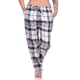 Normann Pyjama Damen Flanell Pyjama Hose