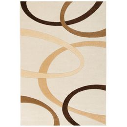 Teppich my home "Bill" Teppiche Gr. B/L: 120 cm x 180 cm, 10 mm, 1 St., beige (natur) Esszimmerteppiche mit handgearbeitetem Konturenschnitt, Kurzflor, elegant, 3D-Design