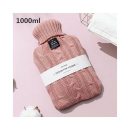 XDeer Wärmflasche Wärmflasche mit weichem Strickbezug Auslaufsichere Wärmeflasche