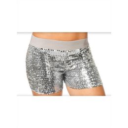 Metamorph Kostüm Pailletten Hotpants silber