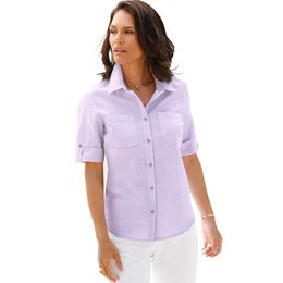 Longbluse Casual Looks Gr. 54, lila (flieder, gestreift) Damen Blusen kurzarm