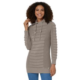 Longpullover Casual Looks "Longpullover" Gr. 48, grau (taupe) Damen Pullover Longpullover