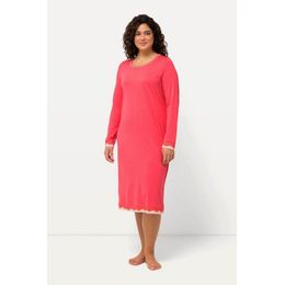 Ulla Popken Nachthemd Nachthemd Spitze Oversized Rundhals Langarm