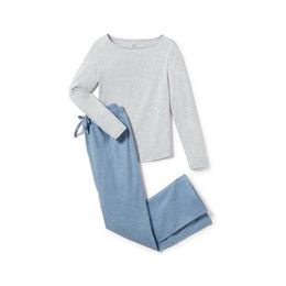 Tchibo Flanell-Pyjama - Weiss/Meliert - Gr.: L