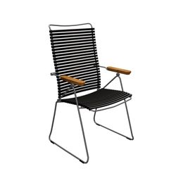 Houe CLICK Dining Sessel mit verstellbarer Rückenlehne/Bambusarmlehne Stahlgestell Black