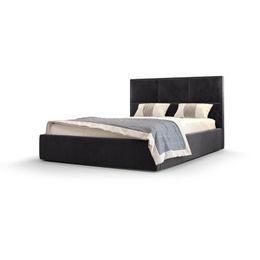 Polsterbett Frigole, a: 120 cm x 200 cm, Farbe: Monolith97 (Grau), Bett mit Stauraum, Doppelbett, Bett 120x200cm, Bett mit Matratze - dunkelgrau 2