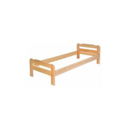 acerto Einzelbett ohne Lattenrost aus Kiefer massiv - 80x200 cm Massives Holz-Bett