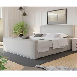 Boxspringbett Schlafzimmerbett celes 180x200cm Stoff Brooklyn Pearl