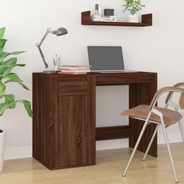 Computertisch,Schreibtisch Braun Eichen-Optik 100x49x75 cm Holzwerkstoff vidaXL