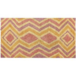 Beliani - Teppich Mehrfarbig Baumwolle 80 x 150 cm Rechteckig Geometrisches Muster Boho Stil Handgetuftet für Wohnzimmer Schlafzimmer Flur - Bunt