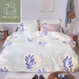 Bestlivings - Bettwäsche 2-tlg. Bettbezug Set 135x200cm + 80x80cm - Remade Romantic Leaves - Schlafkomfort Bettgarnitur mit Reißverschluss Baumwolle