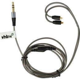 vhbw - Audio aux Kabel kompatibel mit Shure SE215, SE315, SE425, SE535, SE846 Kopfhörer - Audiokabel 3,5 mm Klinkenstecker, 120 cm, Grau
