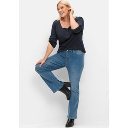 sheego Große Größen: Bootcut Stretch-Jeans mit Bodyforming-Effekt, blue Denim, Gr.48