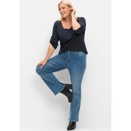 sheego Große Größen: Bootcut Stretch-Jeans mit Bodyforming-Effekt, blue Denim, Gr.42