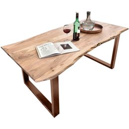 Baumkantentisch Sit Tische Gr. B/H/T: 200 cm x 76 cm x 100 cm, 200x100 cm, braun (natur, antikbraun, natur) Baumkantentisch mit Baumkante wie gewachsen