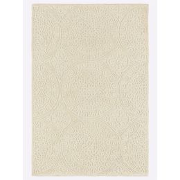 Teppich HEINE HOME Teppiche Gr. B/L: 60 cm x 90 cm, 6 mm, 1 St., beige (ecru) Schurwollteppiche