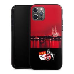 DeinDesign iPhone 12 Pro Handy Silikon H&uuml;lle Case schwarz Handyh&uuml;lle Official Licensed Product 1. Fc K&ouml;ln Skyline