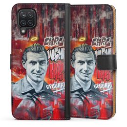 DeinDesign Galaxy A12 Handy Klapph&uuml;lle Handyh&uuml;lle aus Kunst Leder schwarz Flip Case 1. Fc Kaiserslautern 1. Fck Fritz Walter Sideflip mit langer Lasche