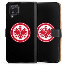 DeinDesign Galaxy A12 Handy Klapph&uuml;lle Handyh&uuml;lle aus Kunst Leder schwarz Flip Case Eagle Eintracht Frankfurt Sge Sideflip mit langer Lasche